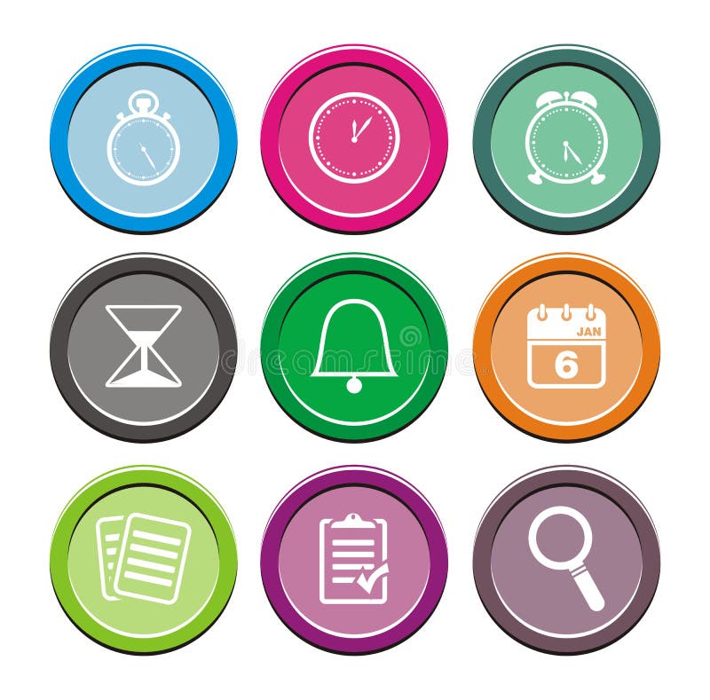 Organiser round icon sets stock vector. Illustration of glass - 35577761