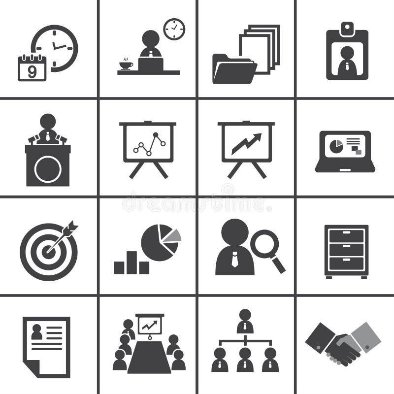 Organization and Business Management Icon Set Stock Vector ...