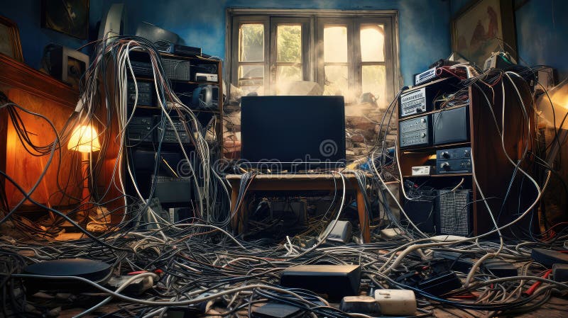 Organization cable mess stock illustration. Illustration of control ...