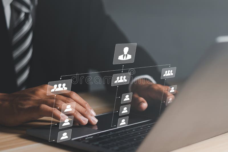 Organization Chart with Hierarchy Structure of Teams and Employees in ...