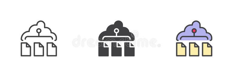 Organization Chart Icon Set in Line, Solid and Filled Outline Style ...