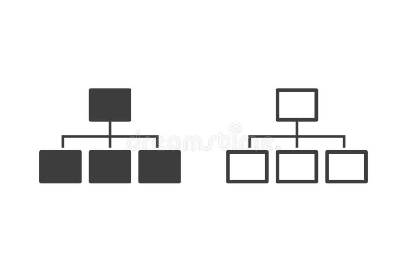 Organization Chart Icons Flat Design with 2 Style Icons Black and White ...