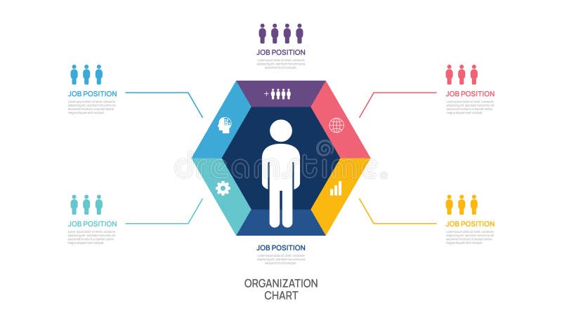 Organization Chart Infographic Template for with Business Avatar Icons ...