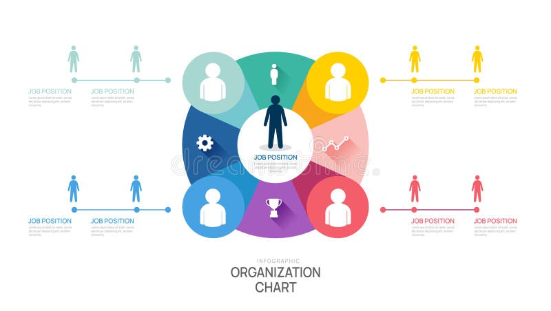 Organization Chart Infographic Template for with Business Avatar Icons ...