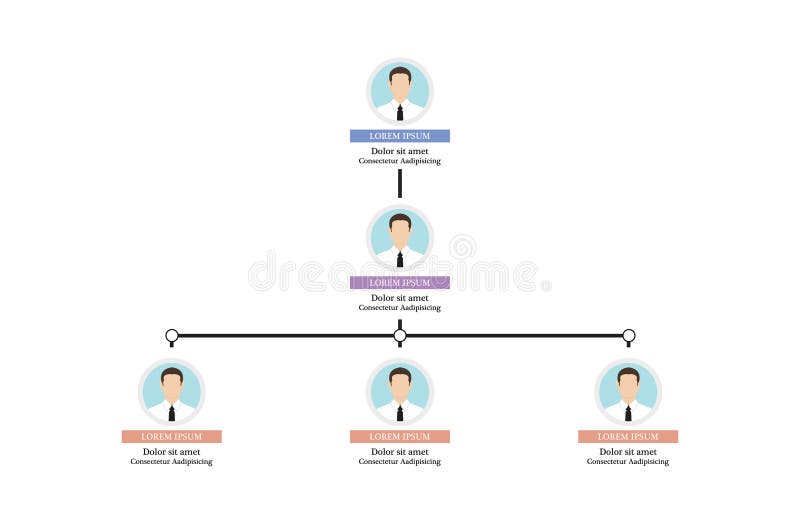 Organization Chart Infographics with People Icon and Abstract Line ...