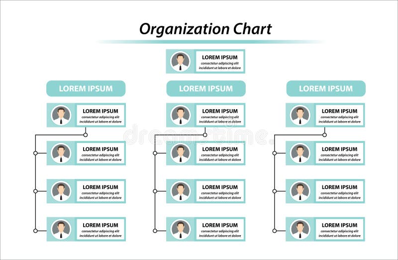 Organization Chart Infographics with People Icon and Abstract Line ...