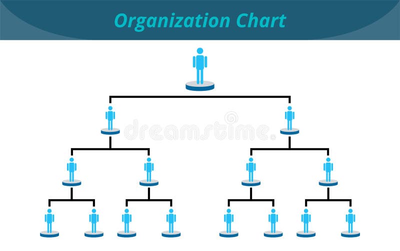 Organization Chart Infographics with People Icon and Abstract Line ...
