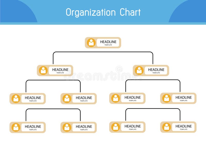 Organization Chart Infographics with People Icon and Abstract Line ...