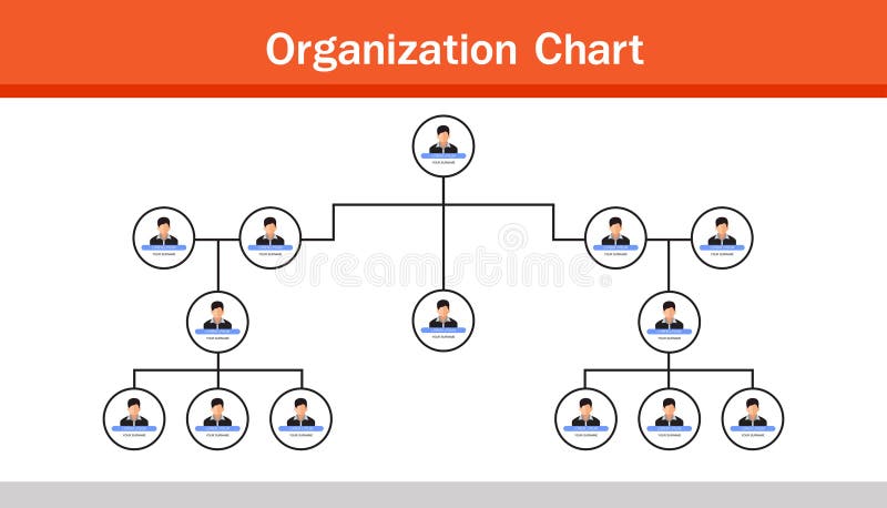 Organization Chart Infographics with People Icon and Abstract Line ...