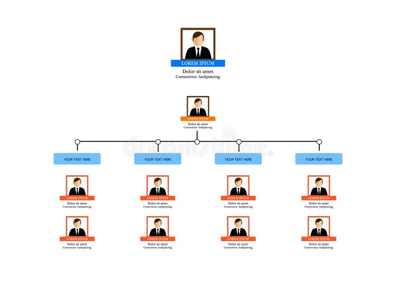Organization Chart Infographics with People Icon and Abstract Line ...