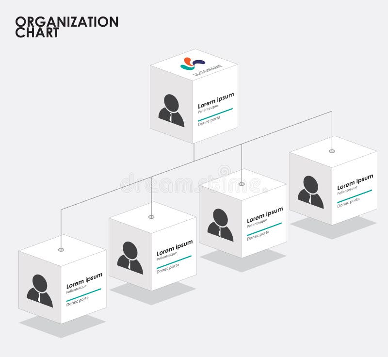 Organization Chart Infographics with Tree, Box Organization Stock ...