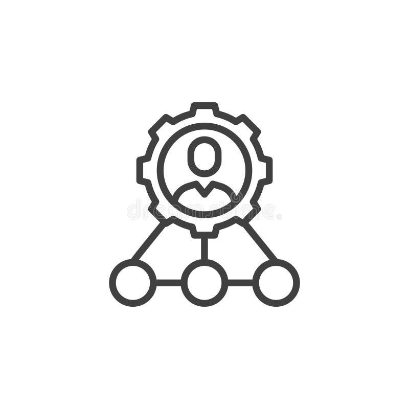 Organization Chart Line Icon Stock Vector - Illustration of ...