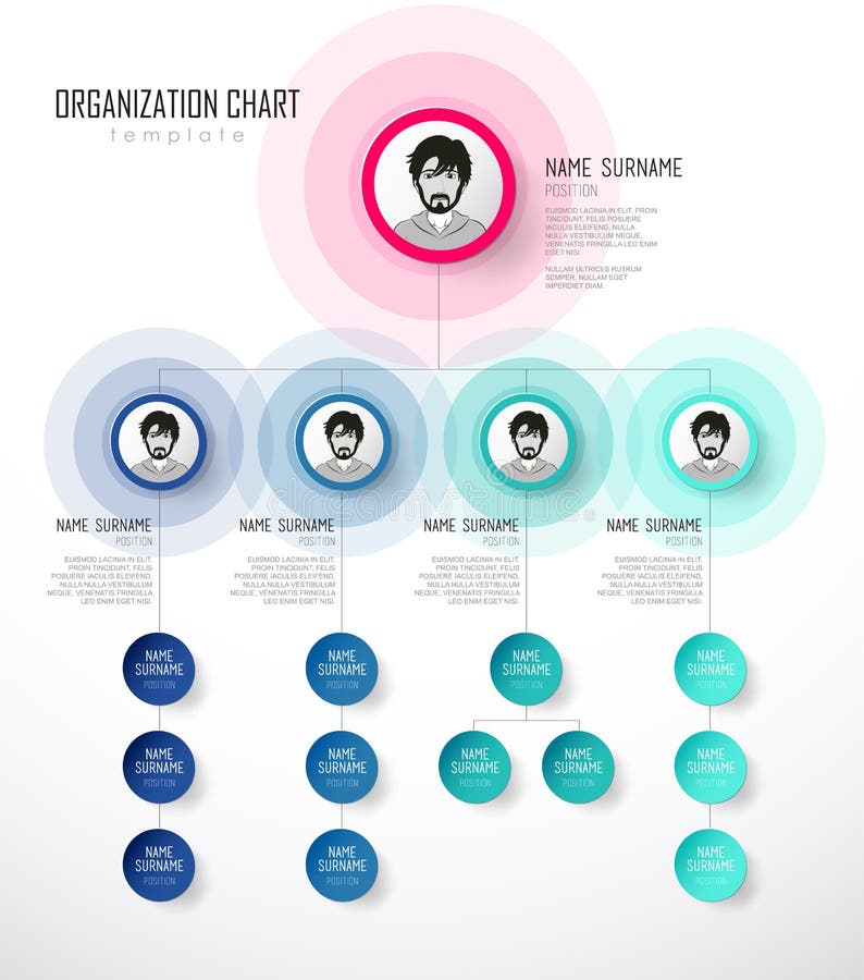 Modern Organization Chart Template. Vector Stock Image - Illustration ...