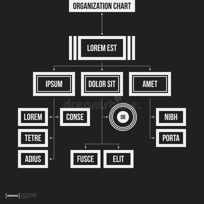 Organization Chart Template with Geometric Elements Stock Vector ...
