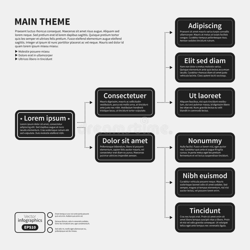 Organization Chart Template with Geometric Elements Stock Vector ...