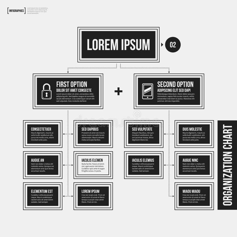Organization Chart Template with Geometric Elements Stock Vector ...