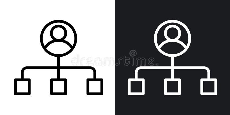 Organization Chart Thin Line Vector Icon Set Stock Illustration ...
