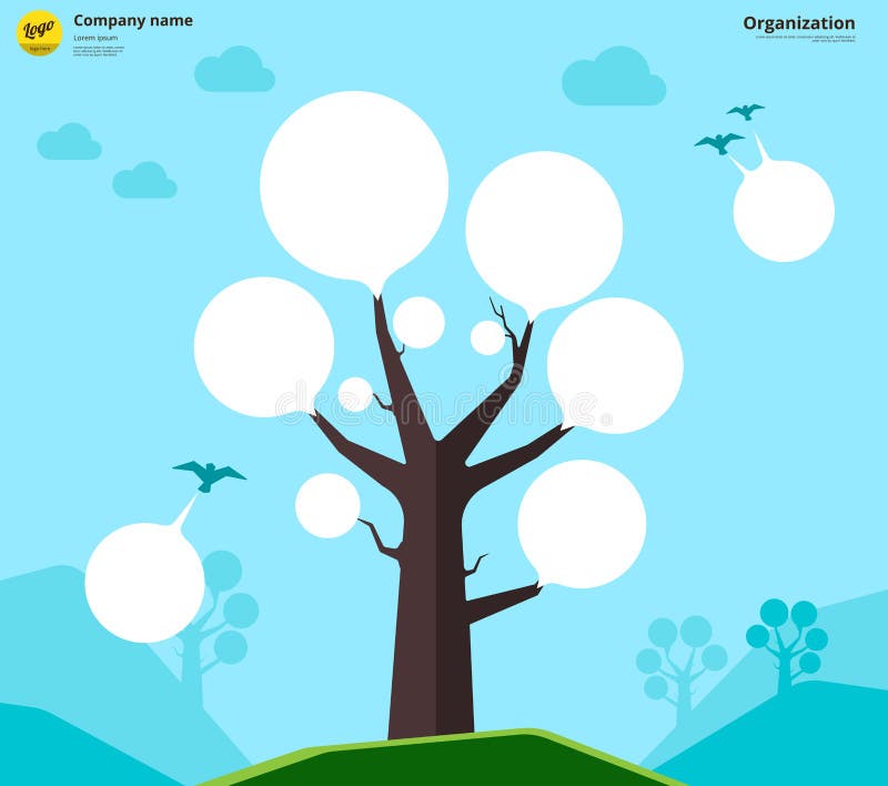 Organization Chart Infographics With Tree, Diagram Flow. Vector Stock ...