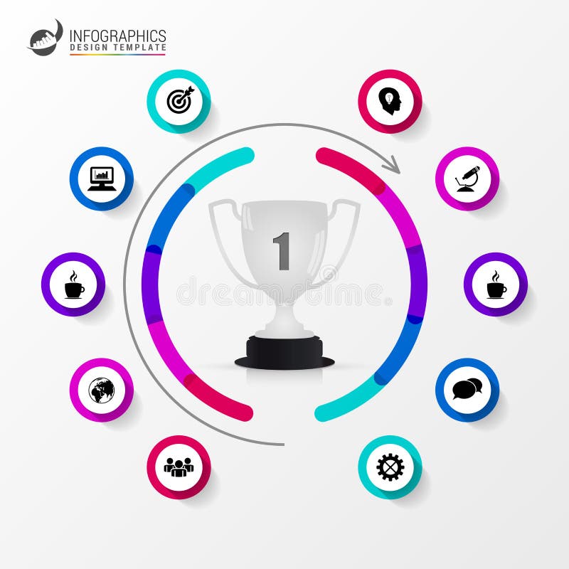 Organization Chart With Trophy. Infographic Design Template Stock ...