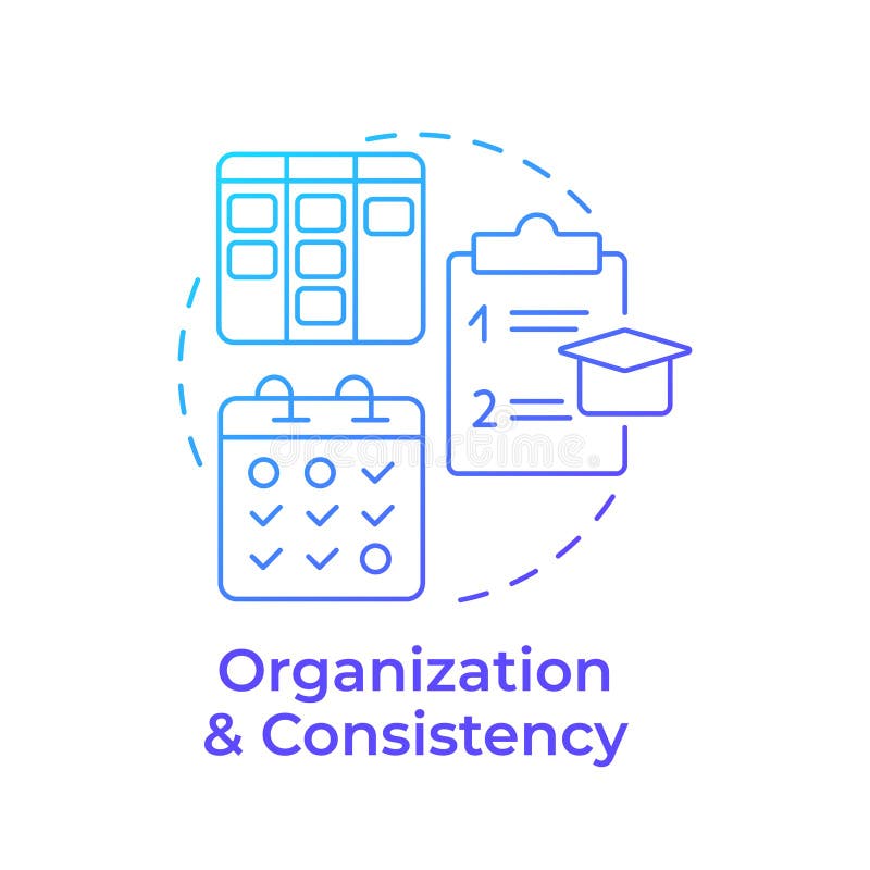 Organization and Consistency Blue Gradient Concept Icon Stock Vector ...