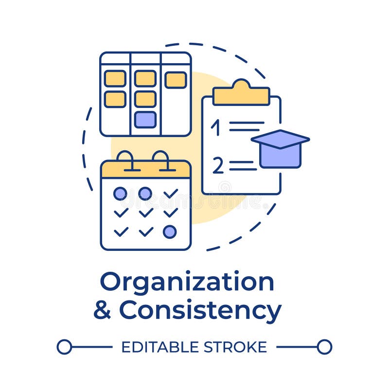 Organization and Consistency Multi Color Concept Icon Stock Vector ...