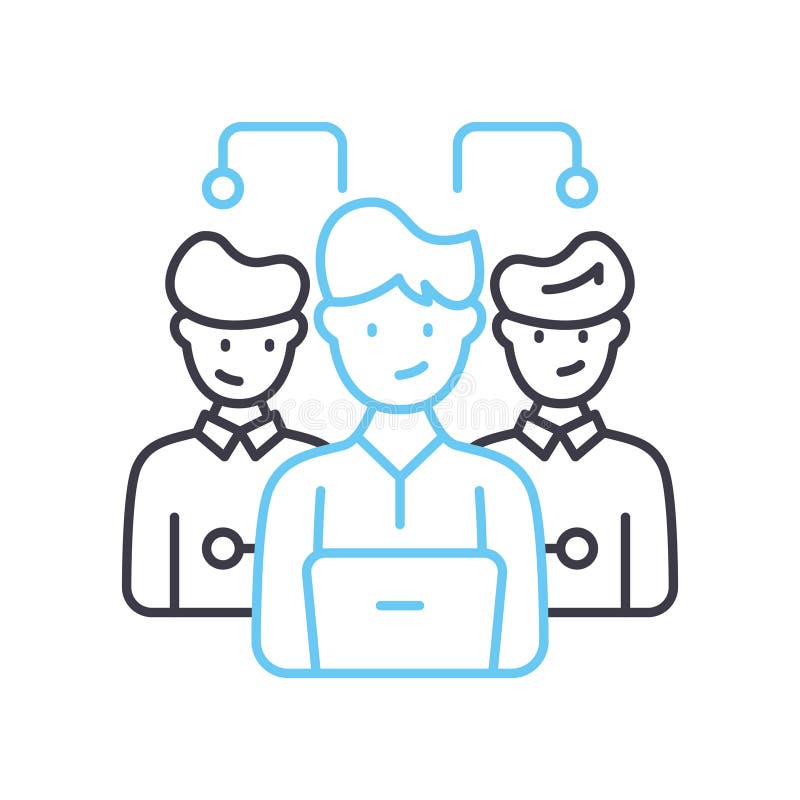 Organization Control Line Icon, Outline Symbol, Vector Illustration ...