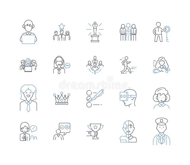Organization Coordination Line Icons Collection. Collaboration, Synergy ...