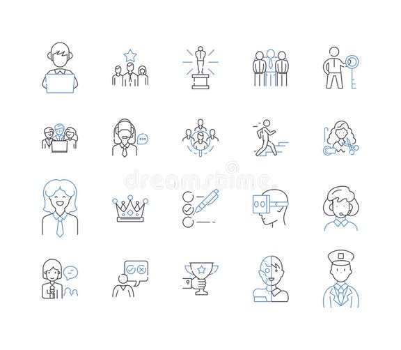 Organization Coordination Line Icons Collection. Collaboration, Synergy ...