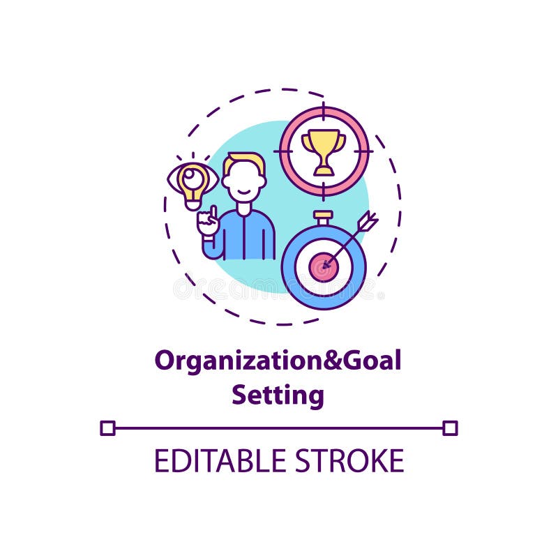 Organization and Goal Setting Concept Icon Stock Vector - Illustration ...