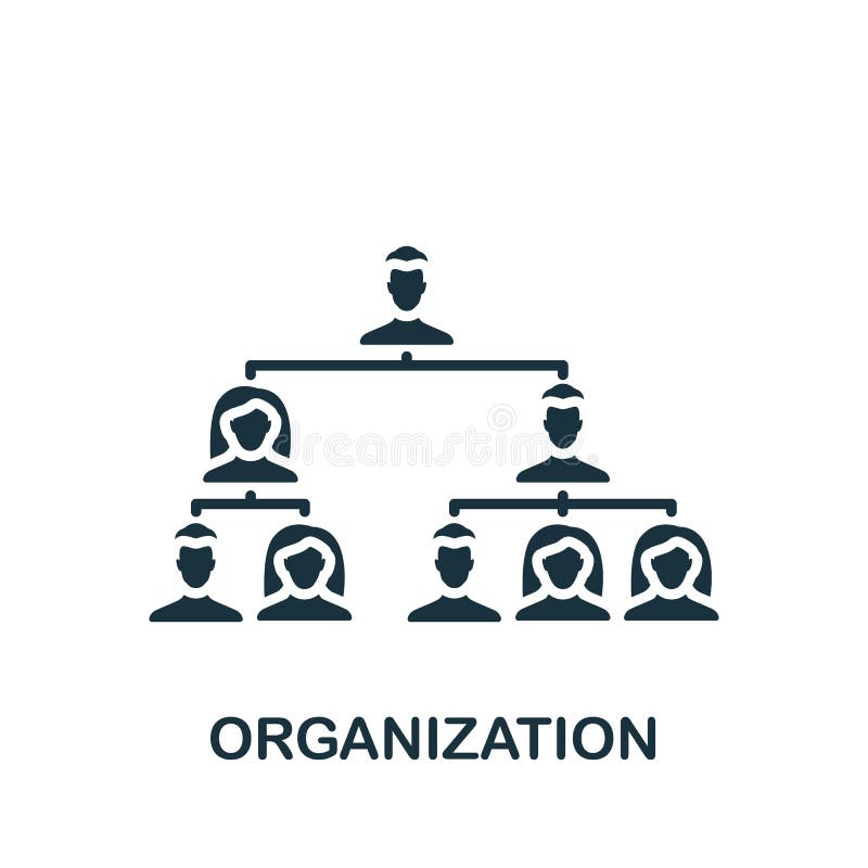 Organization Icon. Monochrome Simple Project Management Icon for ...