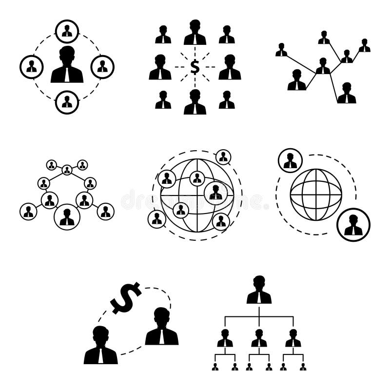 Organization icon set stock vector. Illustration of club - 286975238