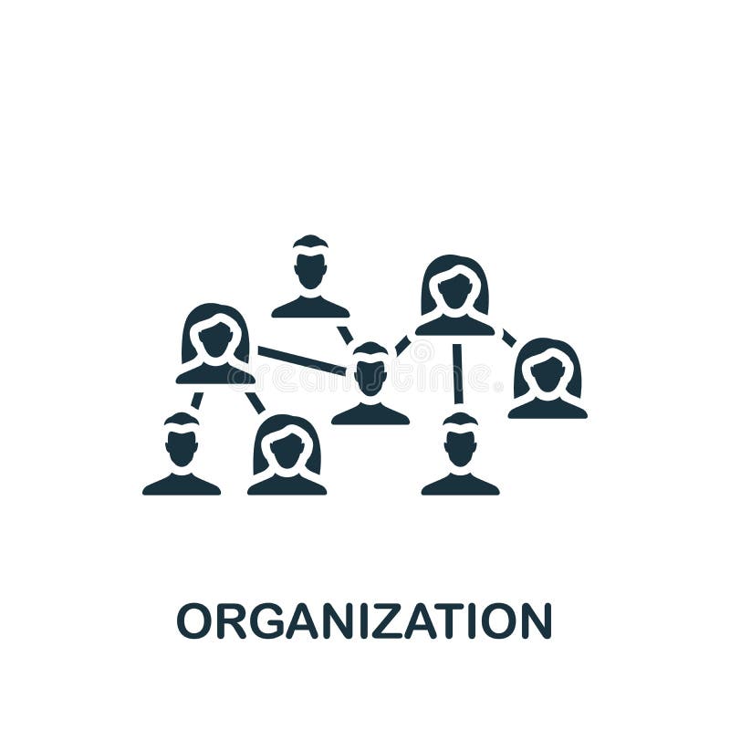 Organization Icon. Monochrome Simple Project Management Icon for ...