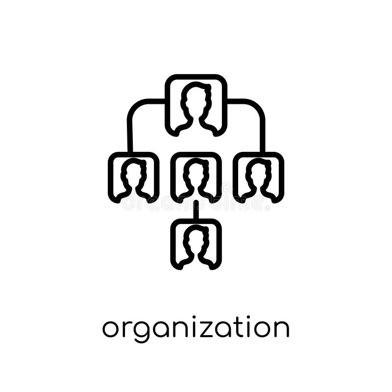 Organization Icon. Trendy Modern Flat Linear Vector Organization Stock ...