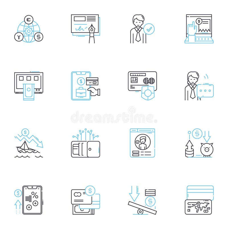 Organization and Management Linear Icons Set. Leadership, Communication ...