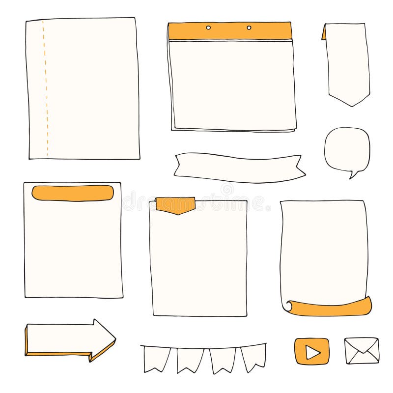 Organization Notes, a Set of Doodle Frames Stock Vector - Illustration ...