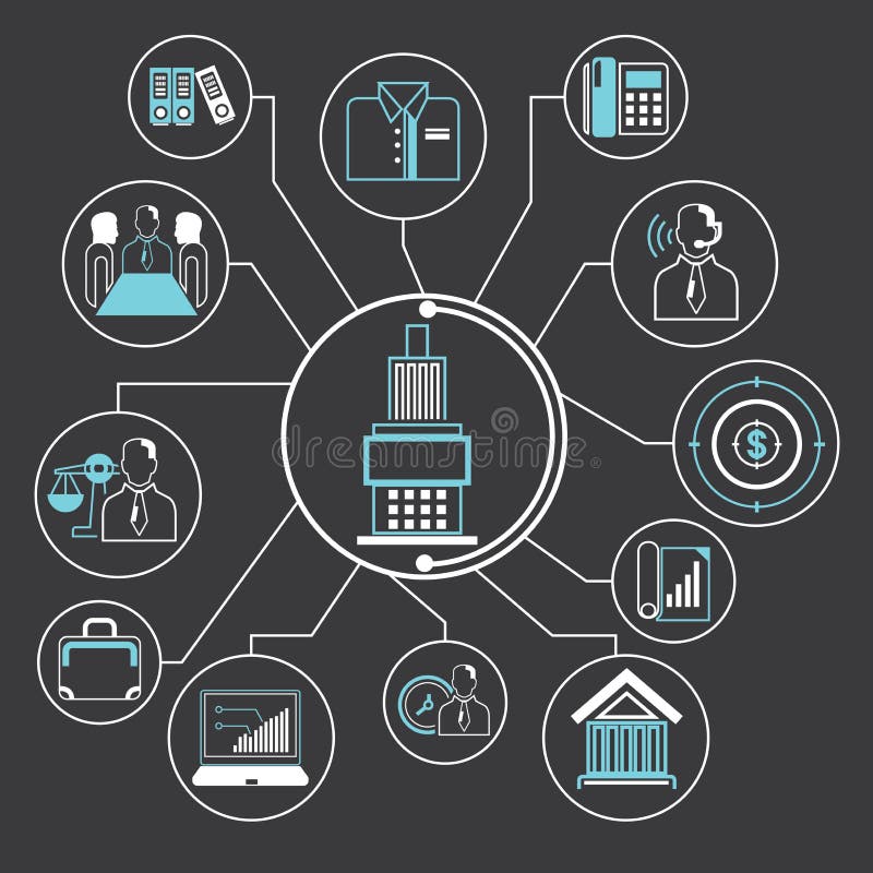 Organization, Office Icons, Infographic Stock Illustration ...