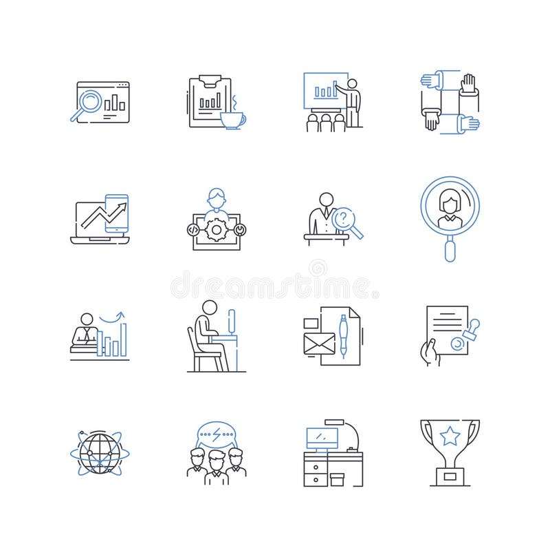 Organization Premises Line Icons Collection. Environment, Space, Layout ...