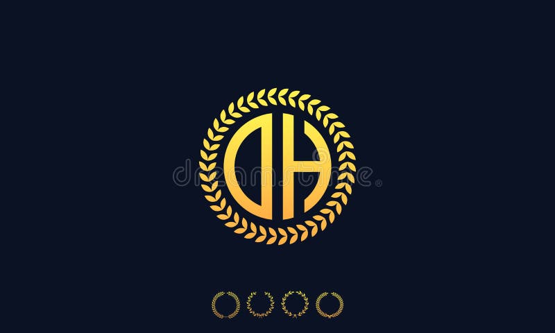 Organization Rounded Initial Letters DH Logo Stock Vector ...
