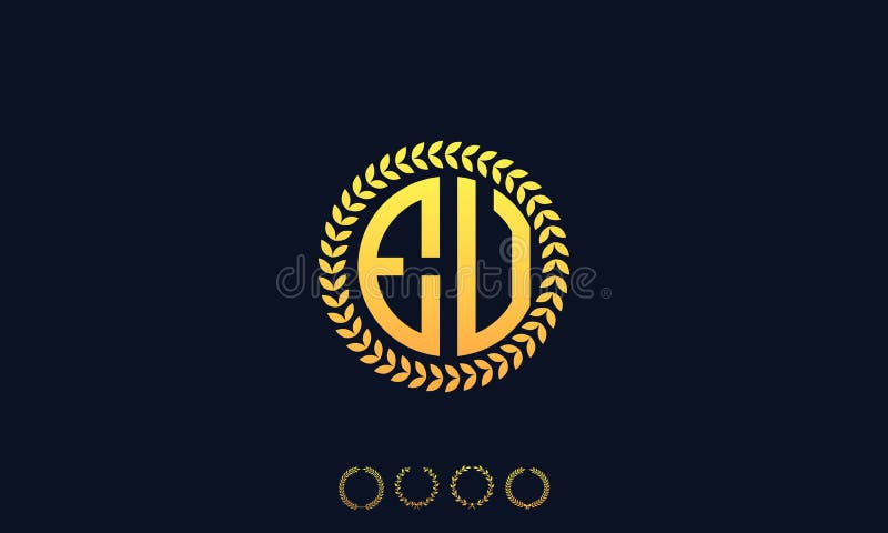 Organization Rounded Initial Letters EU Logo Stock Vector ...