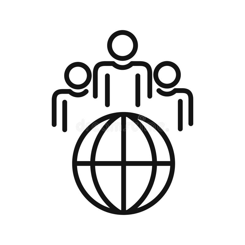 Global Organization Black and White Icon Illustration Stock Vector ...