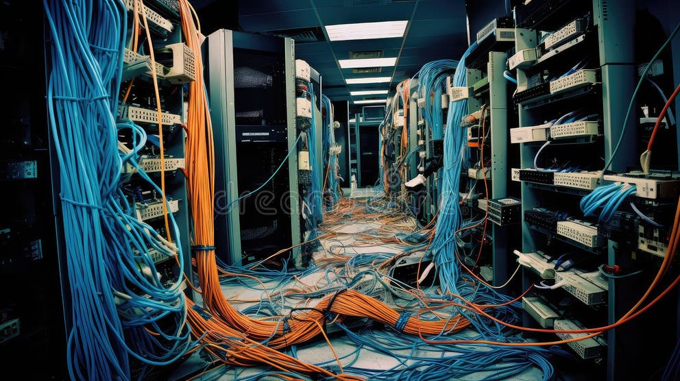 Organization Server Room Cables Stock Illustration - Illustration of ...