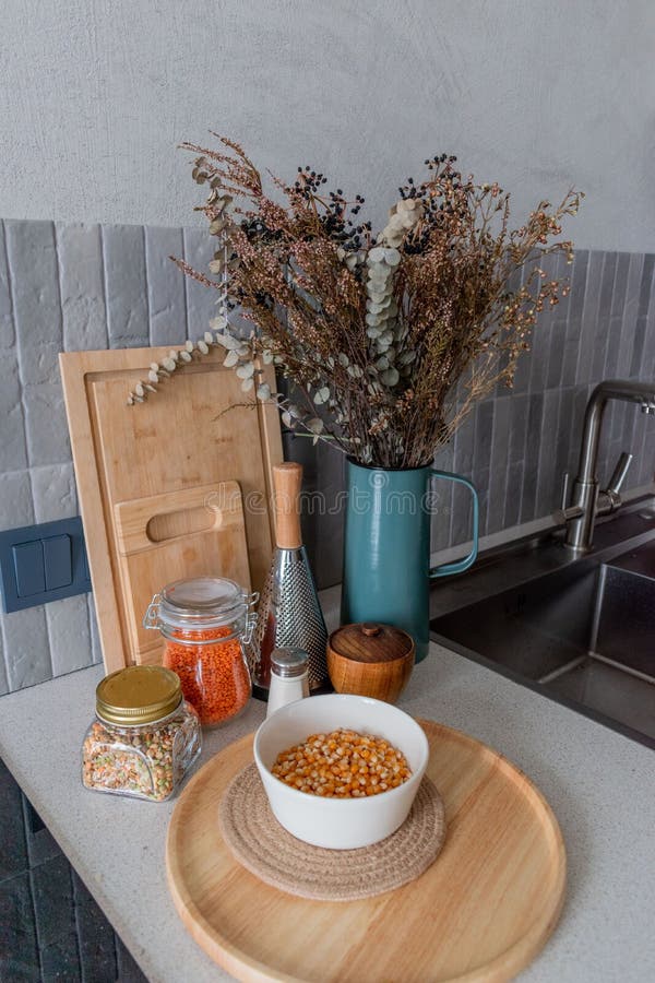 Organization Space the Kitchen at Home. Zero Waste Concept Stock Photo ...