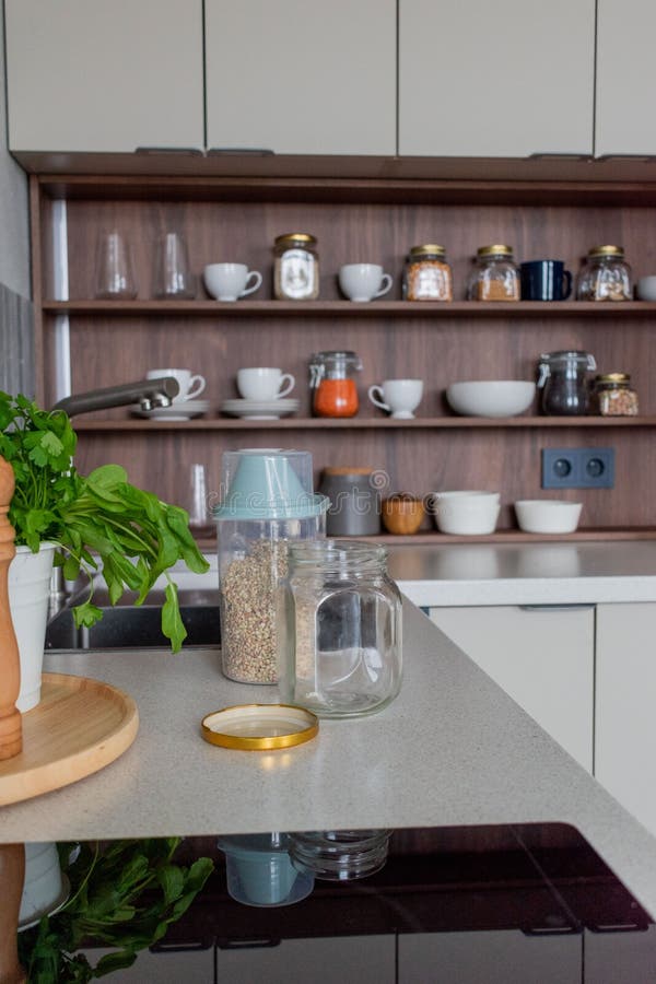 Organization Space the Kitchen at Home. Zero Waste Concept Stock Image ...