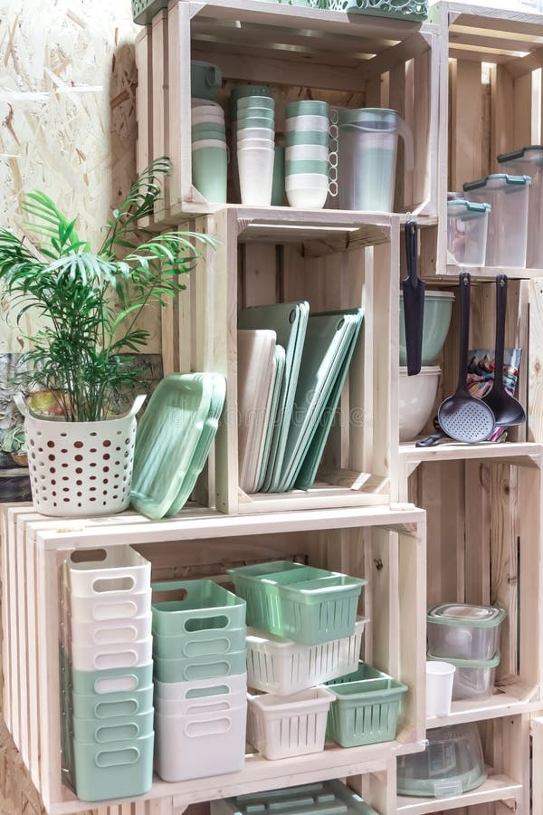 Organization of Storage and Home Space in a Loft Style. Storage Boxes ...