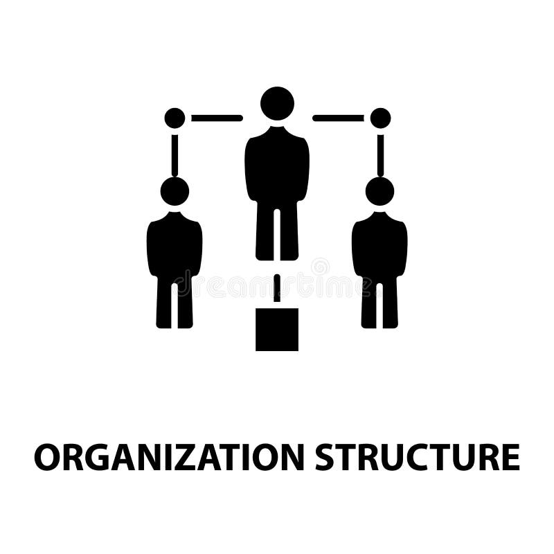 Organization Structure Icon, Black Vector Sign with Editable Strokes ...