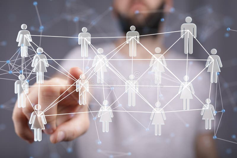 Organization Team Concept Network in Hand Digital Net Interface Stock ...