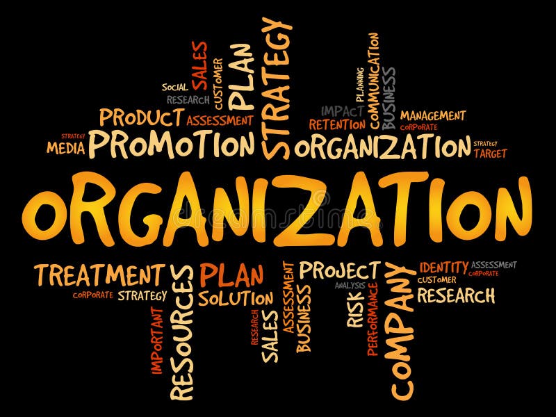 Organization word cloud stock illustration. Illustration of business ...