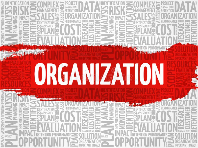 Organization word cloud stock illustration. Illustration of destination ...
