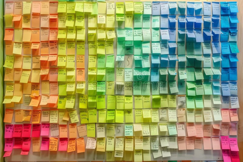 Organizational Chaos on Sticky Notes Stock Illustration - Illustration ...