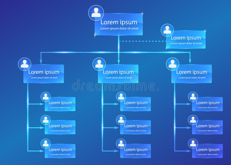 Color Card Organizational Chart Infographic, Multiple Color, Business ...